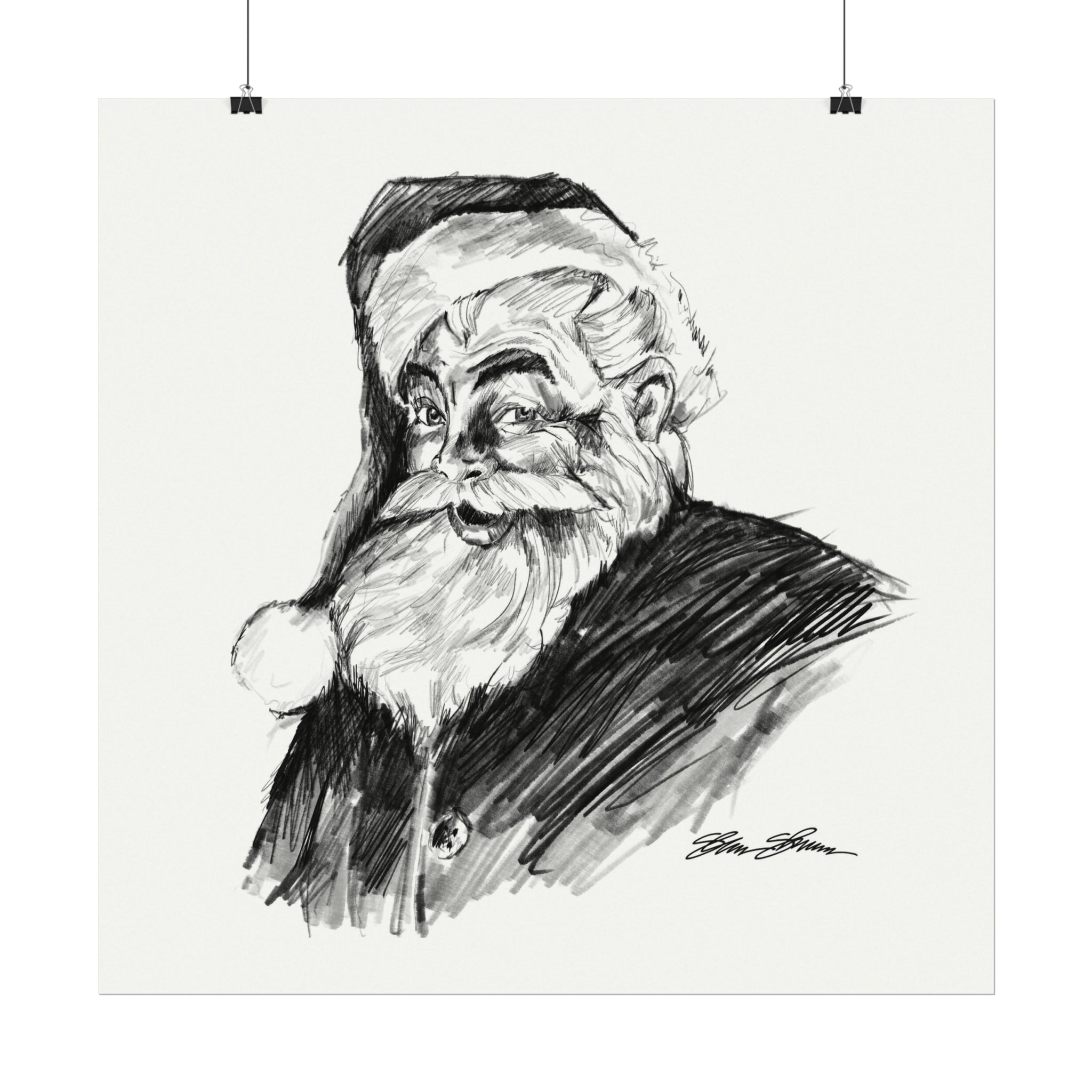 2022 Santa on Watercolor Paper – Sean Shrum Studio